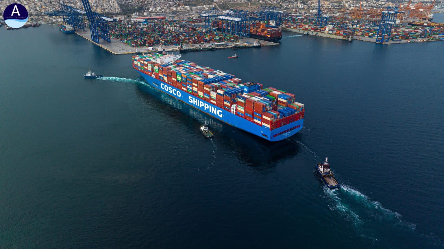 Το μεγαθήριο “Cosco Shipping Nebula” στον Πειραιά (Drone Video ...